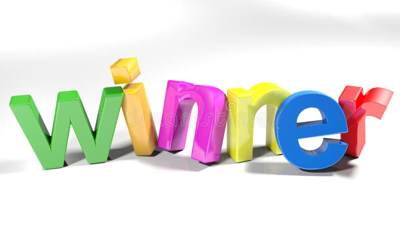 Colorful Winner Write - 3D Rendering Stock Illustration - Illustration ...