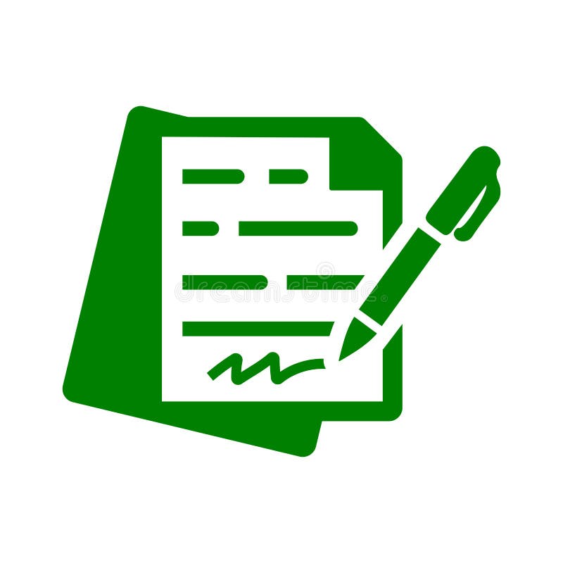 Write, Writing, Article, Blog Icon. Green Vector Sketch Stock ...