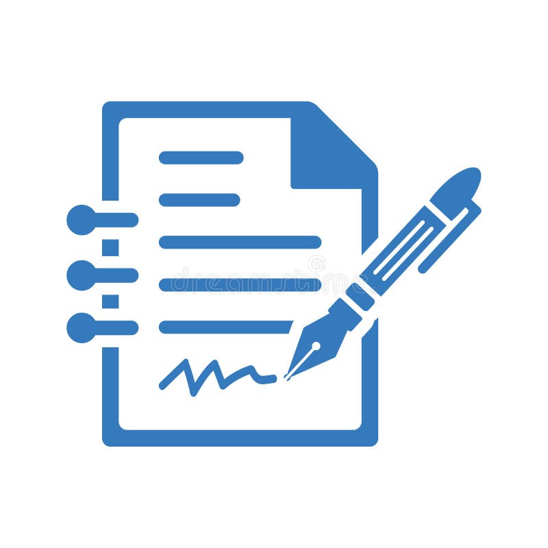 Write, Writing, Pen Icon. Blue Color Design Stock Vector - Illustration ...