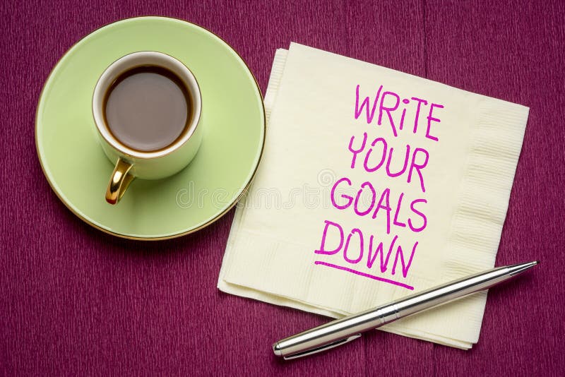 Write Down Your Goals stock image. Image of reminder - 35306037