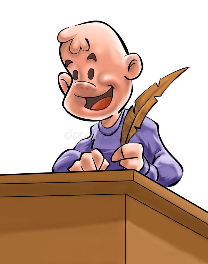 The Writer boy stock illustration. Illustration of handscript - 2120070