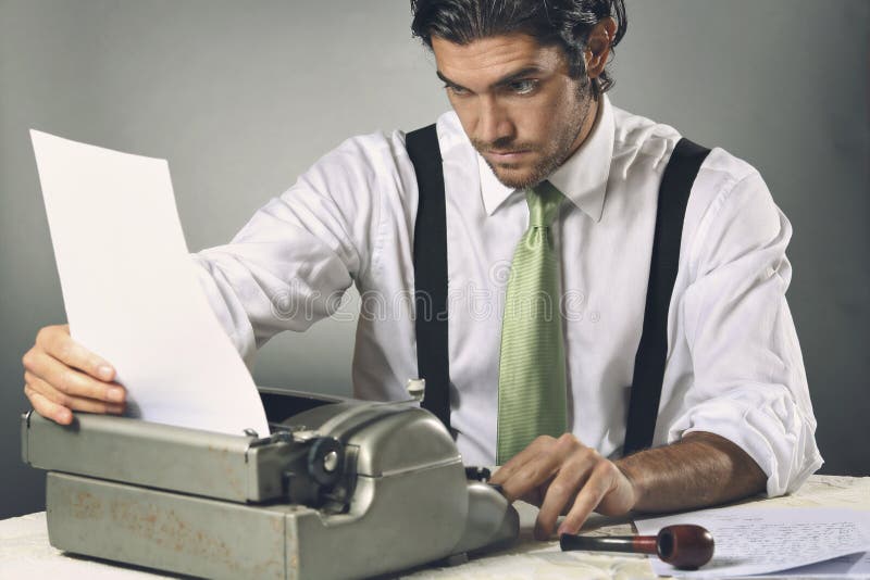 Writer at work stock photo. Image of collar, author, lifestyle - 31869272