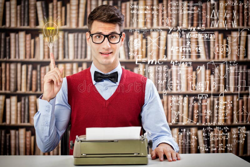 Writer got an idea stock photo. Image of creativity, story - 76665642