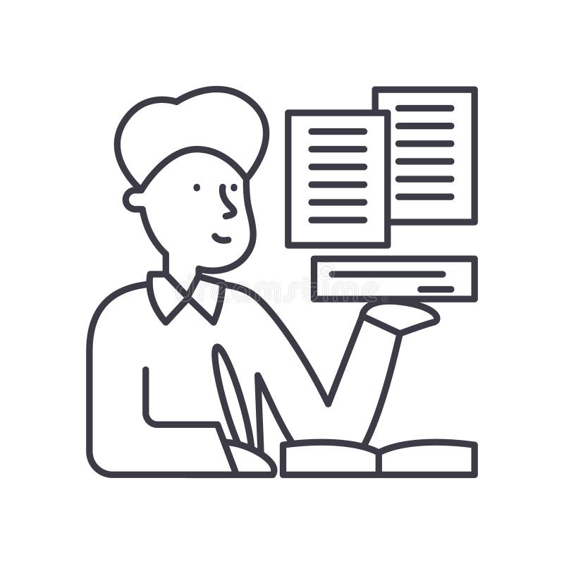 Writer Icon, Linear Isolated Illustration, Thin Line Vector, Web Design ...