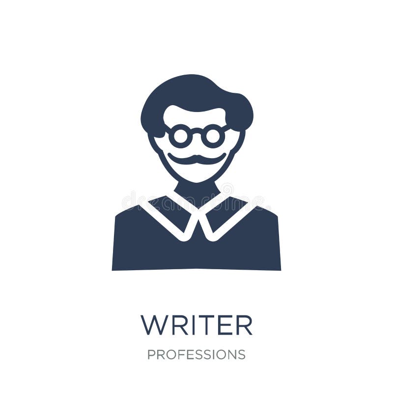 Writer Icon. Trendy Flat Vector Writer Icon on White Background Stock ...