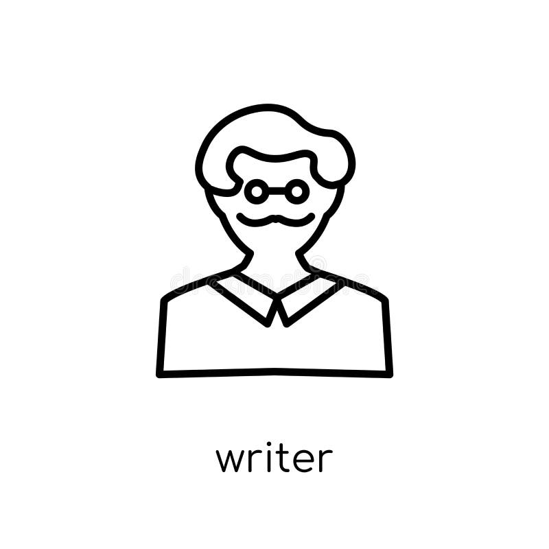 Writer Icon. Trendy Flat Vector Writer Icon on White Background Stock ...