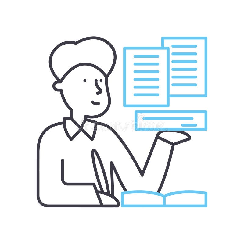 Writer Line Icon, Outline Symbol, Vector Illustration, Concept Sign ...