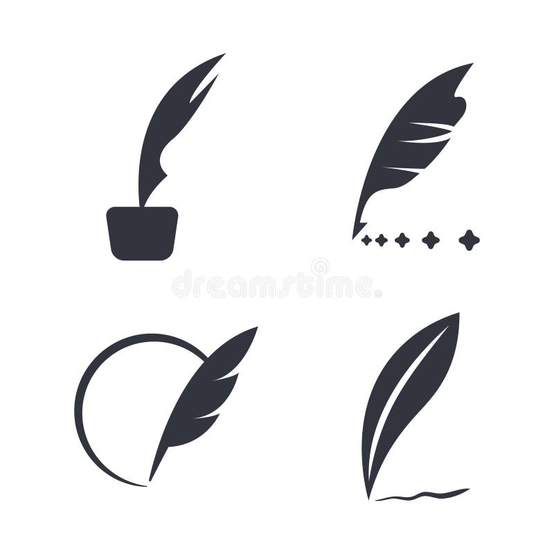 Writer Logo Template Icon stock vector. Illustration of shadow - 346582547