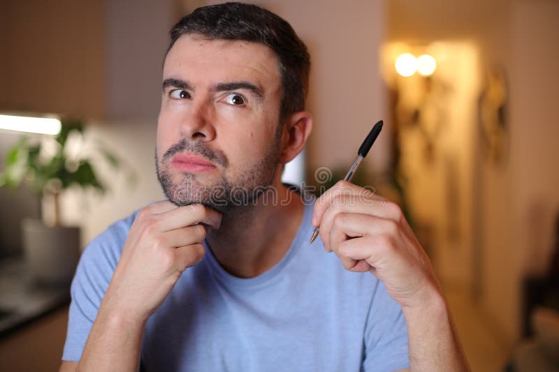 Writer Looking for Some Inspiration Stock Photo - Image of home ...