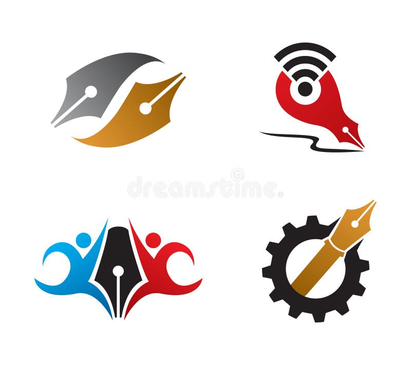 Writer or Pen Logo Template Design Vector Stock Vector - Illustration ...