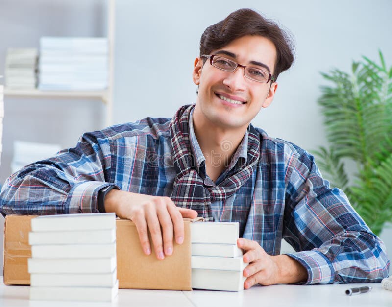 Writer Presenting His Books To Public Stock Photo - Image of designing ...