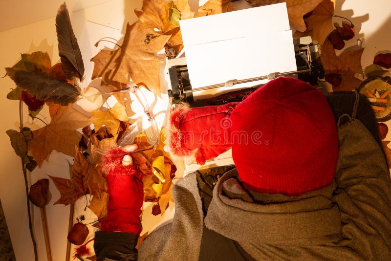 Writer`s Hands Cold and Smoking on the Typewriter Stock Image - Image ...
