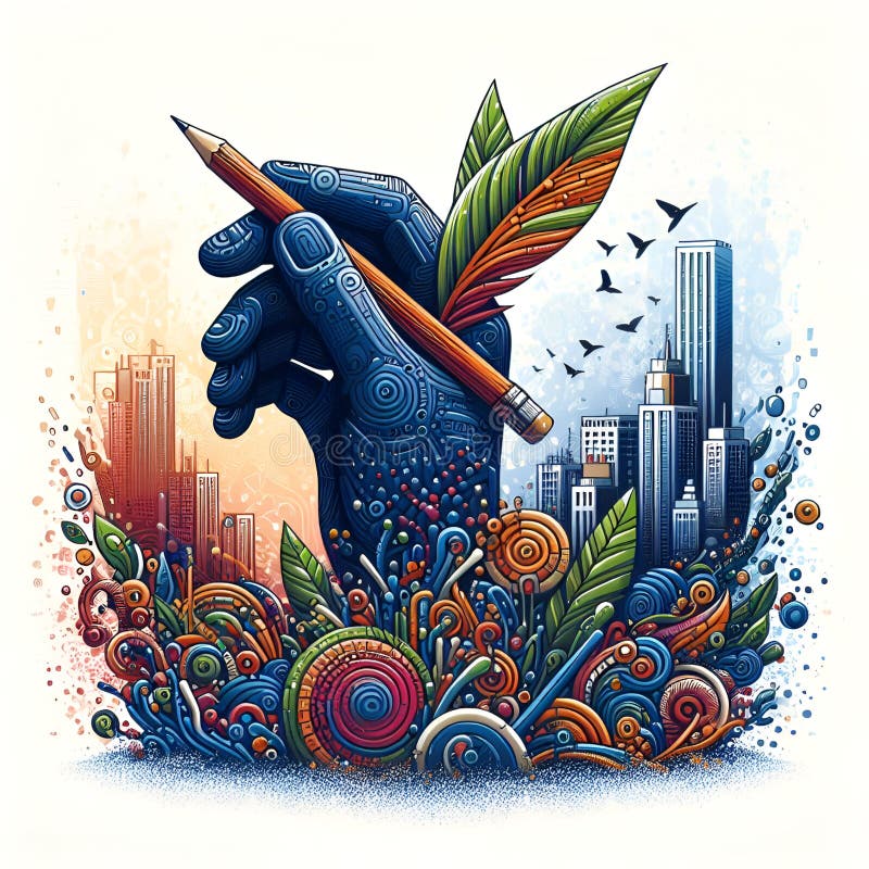 The Writer s Muse stock illustration. Illustration of bird - 329693285