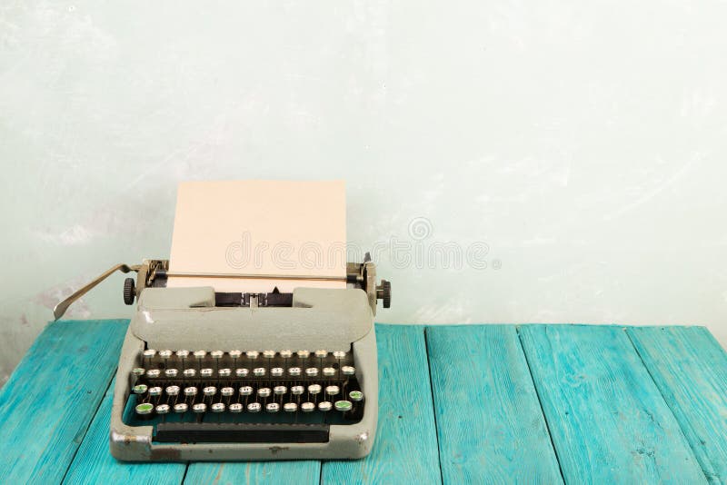 Writer S Workplace - Wooden Desk with Typewriter Stock Photo - Image of ...