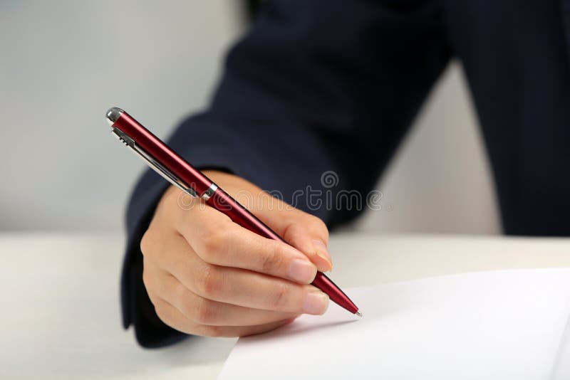 Writer Signing Autograph in Book at Table, Stock Image - Image of ...