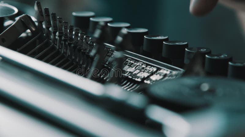 Writer Typing with Retro Writing Machine. Stock Video - Video of ...