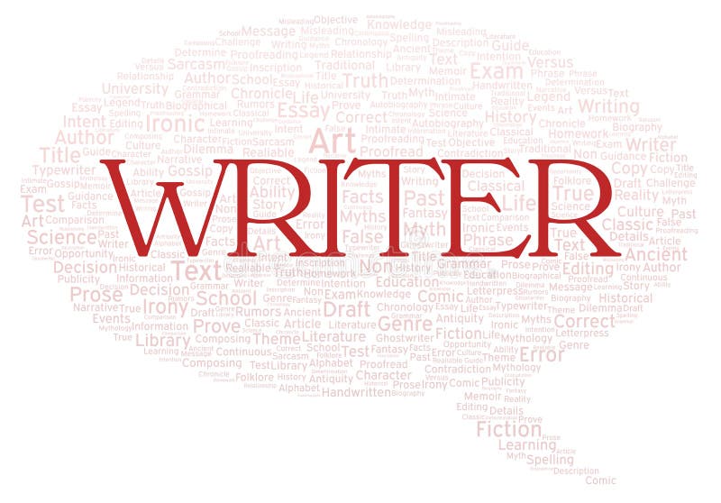 Writer Typography Word Cloud Create with the Text only Stock ...
