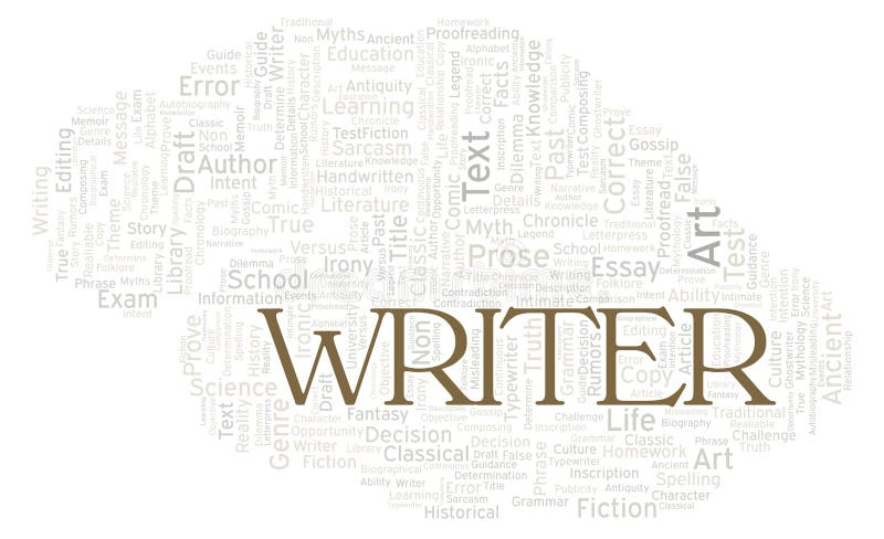 Writer Typography Word Cloud Create with the Text only Stock ...