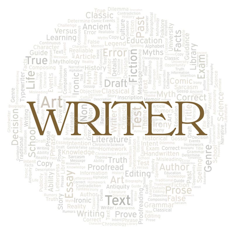 Writer Typography Word Cloud Create with the Text only Stock ...