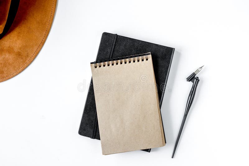 Writer Workplace with Tools on White Background Top View Stock Image ...