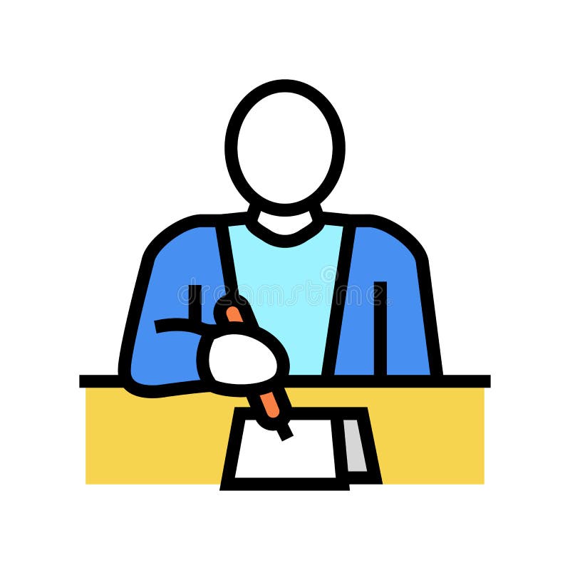 Writer Writing Article Color Icon Vector Illustration Stock Vector ...