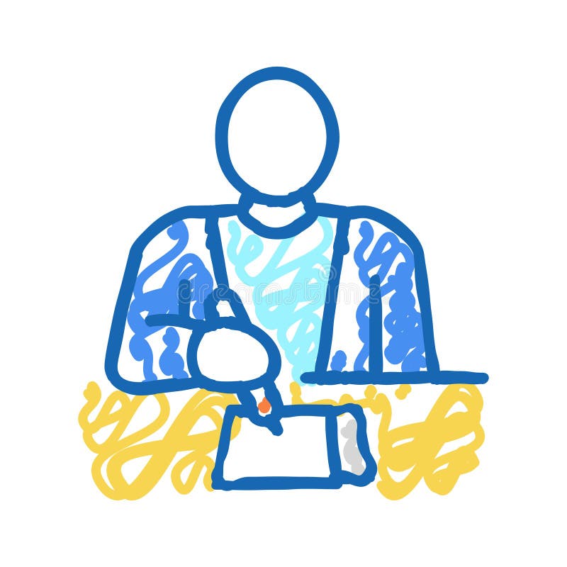 Writer Writing Article Icon Doodle Illustration Stock Illustration ...