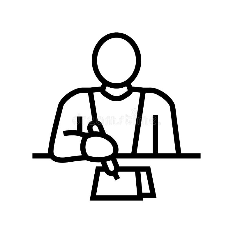 Writing Letter Line Icon Vector Illustration Stock Vector ...