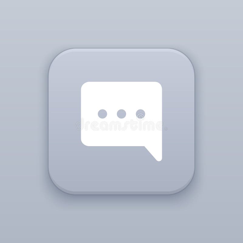 Message, Sms, Gray Vector Button with White Icon Stock Vector ...