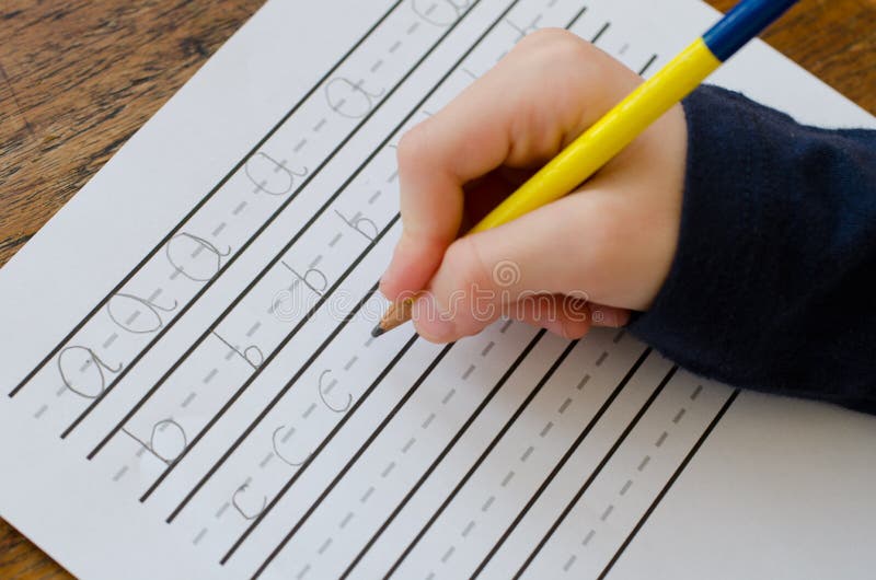 Writing abc stock image. Image of child, elementary, practice - 67785615