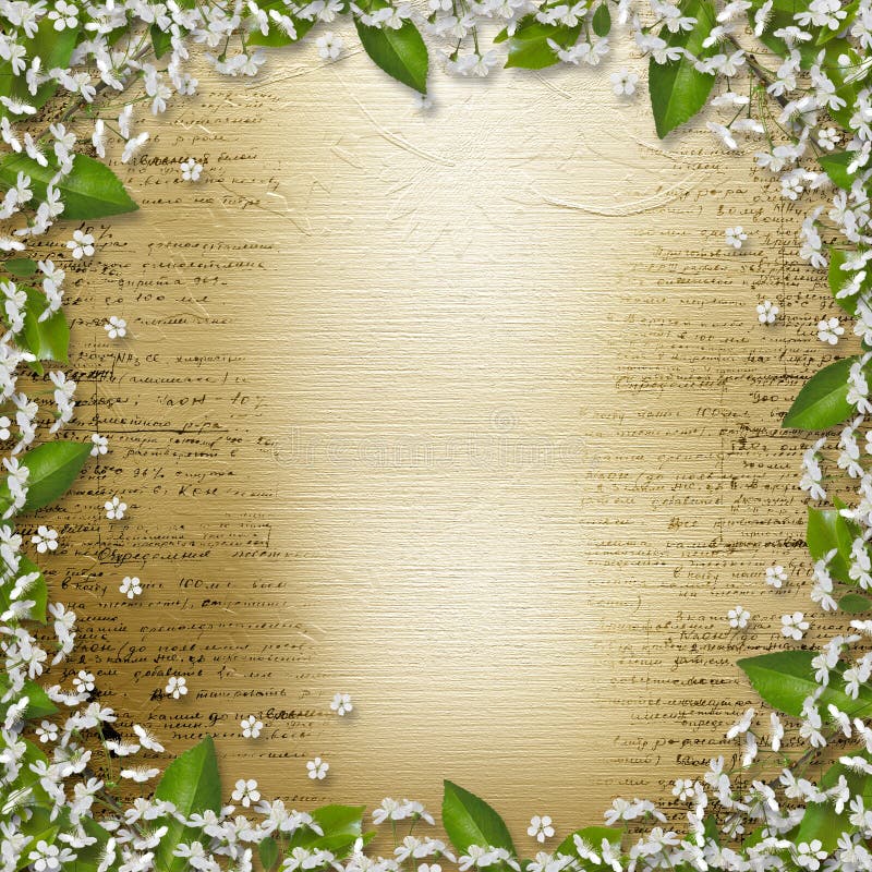 Writing Abstract Background with Frame Floral Stock Illustration ...