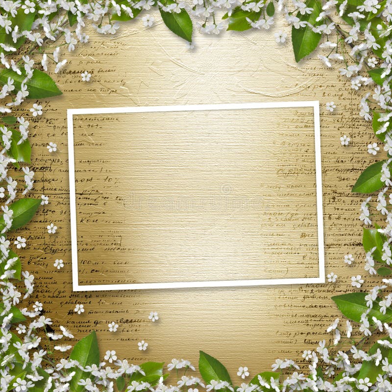 Writing Abstract Background with Frame Floral Stock Illustration ...