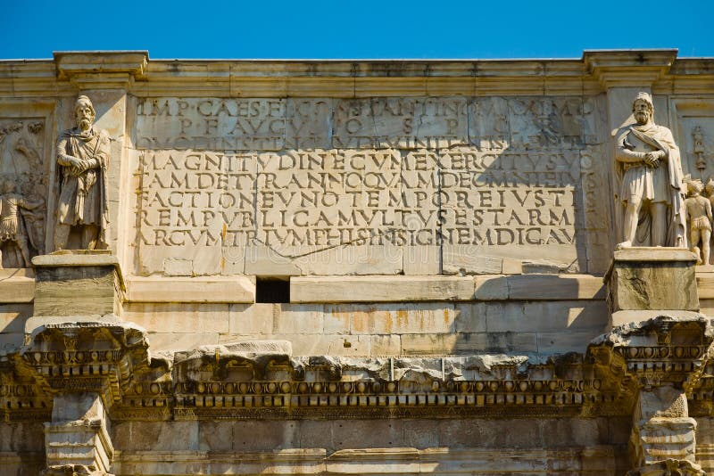 Roma Writing On A Marble Tile With Year Of City Establishment Stock ...