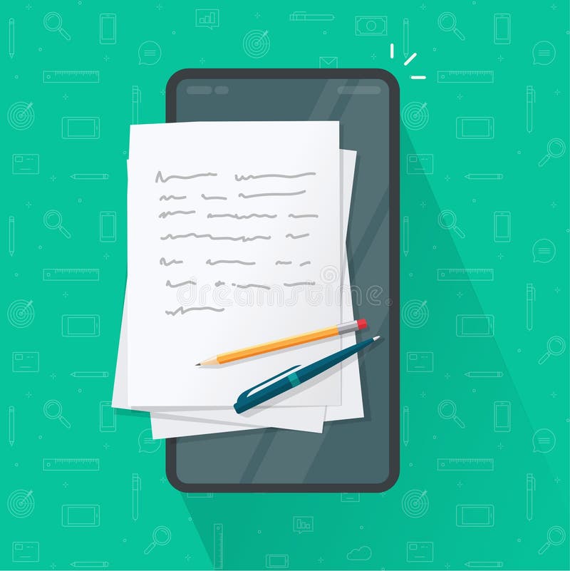 Writing Article or Letter on Mobile Cell Phone, Storytelling Content ...