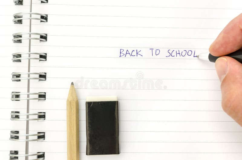 Man Writing - Back To School - in a Journal Stock Image - Image of ...