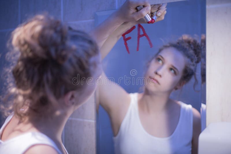 Writing on bathroom mirror stock image. Image of body - 62471497