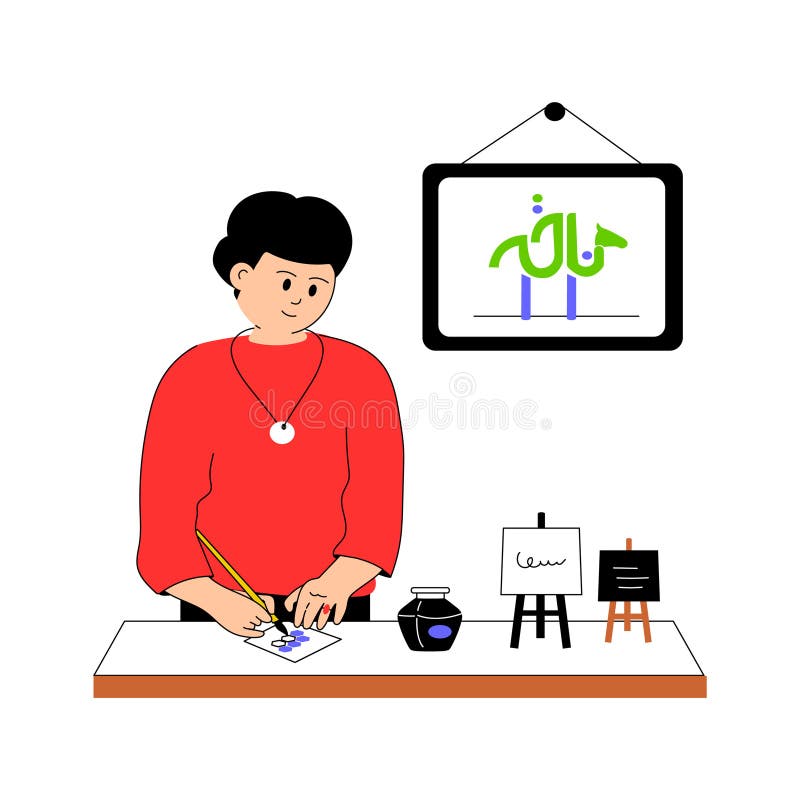 Calligrapher stock vector. Illustration of vector, calligrapher - 333788492