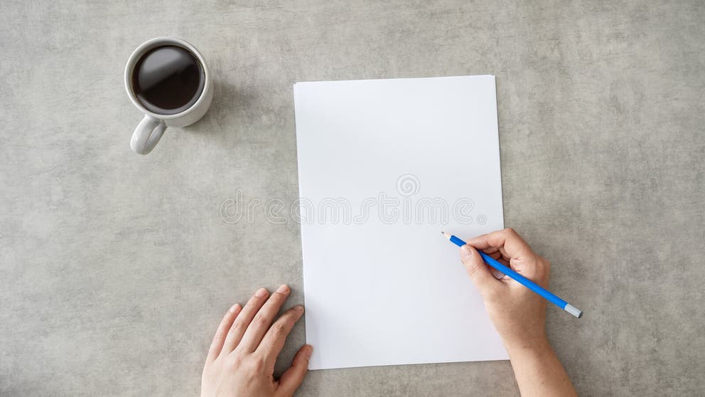 Writing on a Blank A4 Paper Stock Photo - Image of organization, note ...