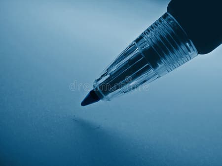 Writing: blue pen stock image. Image of space, tools, clean - 414171