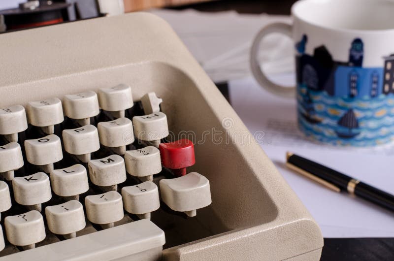 Writing a Book with a Typewriter Stock Photo - Image of details, sheet ...