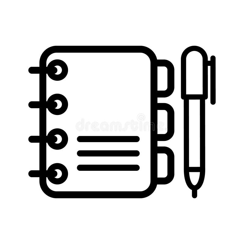 Writing Book Vector Icon. Logbook Illustration Symbol. Notebook Sign ...