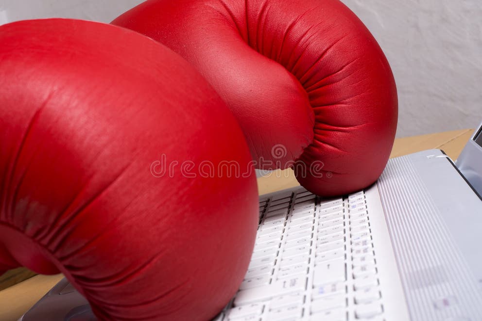 Writing with Boxing Gloves on a Keyboard Stock Image - Image of glove ...