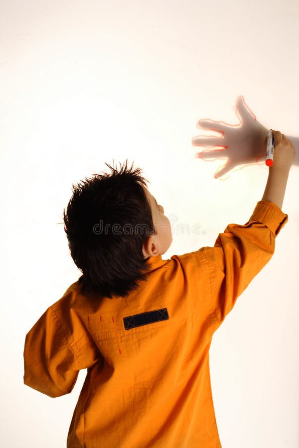 Writing boy stock image. Image of education, hand, wipe - 4878271