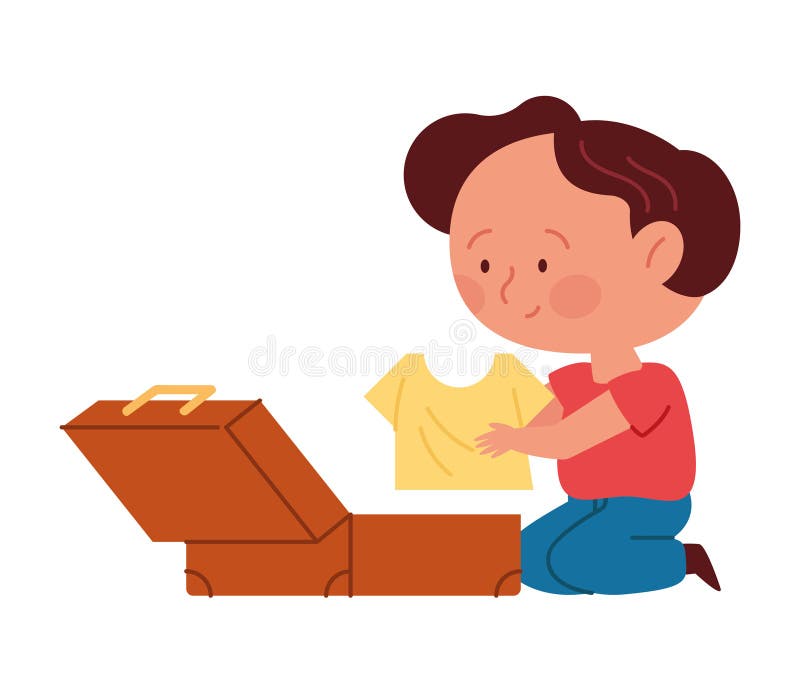 Writing boy suitcase stock illustration. Illustration of creative ...