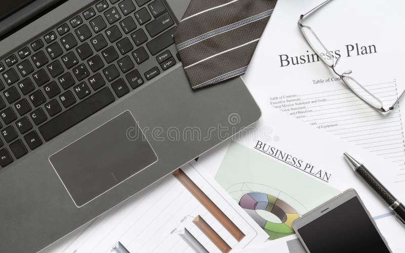 Writing Business Plan Preparation Concept. Business Still-life with ...