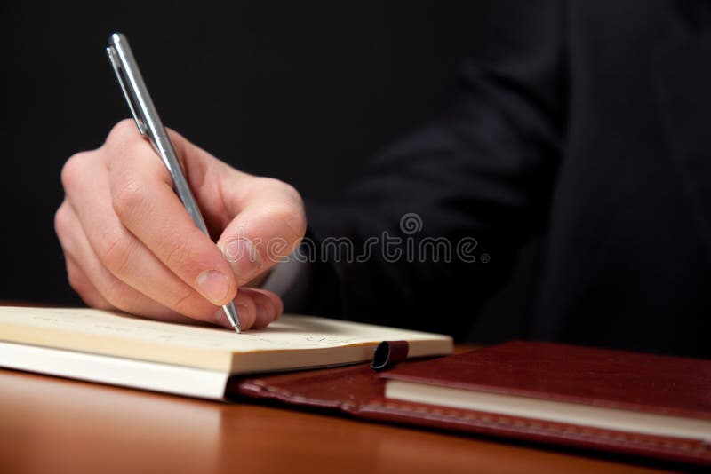Man writing stock photo. Image of inspiration, notepad - 35683676