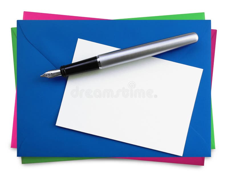 Writing Cards with Fountain Pen Stock Photo - Image of mailbox, card ...
