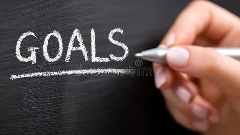 Writing Career Goals on a Chalkboard To Visualize Aspirations and Plans ...