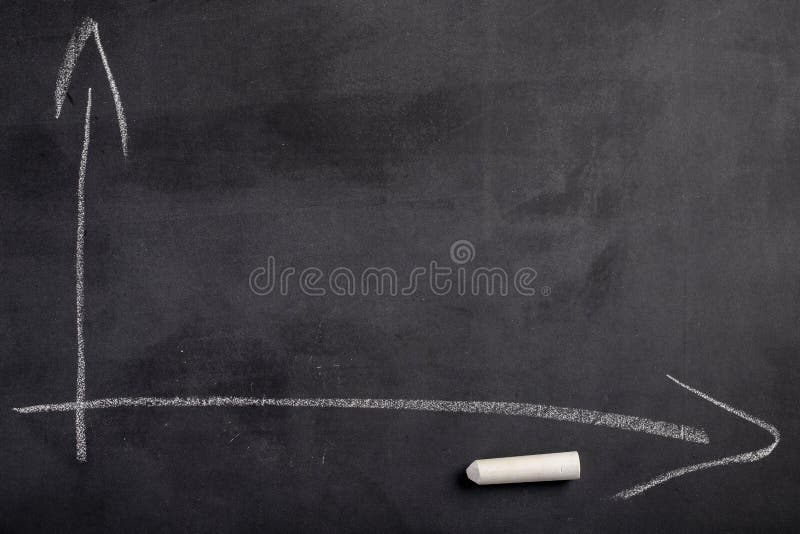 Writing Chalk and Graph on a Black Blackboard. Accessories for Saving ...