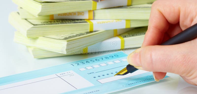 Writing Checks stock image. Image of chequebook, bill - 8393035