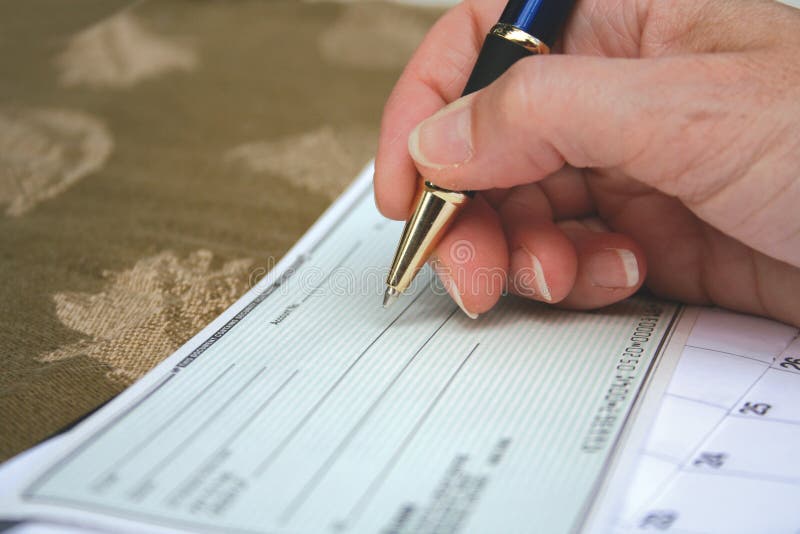 Cheque writing stock image. Image of buying, deduction - 14165793